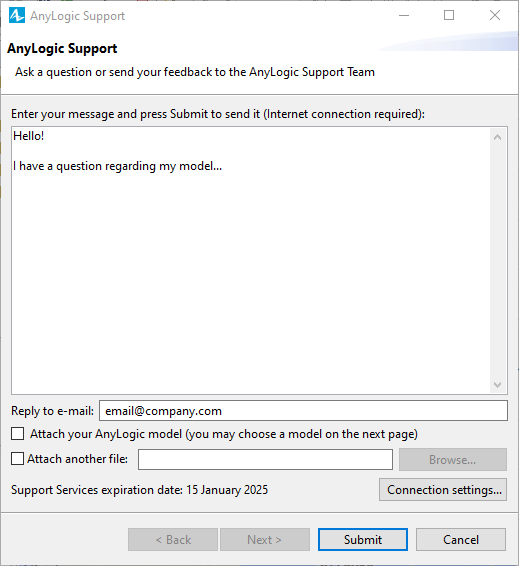 AnyLogic support services | AnyLogic Help
